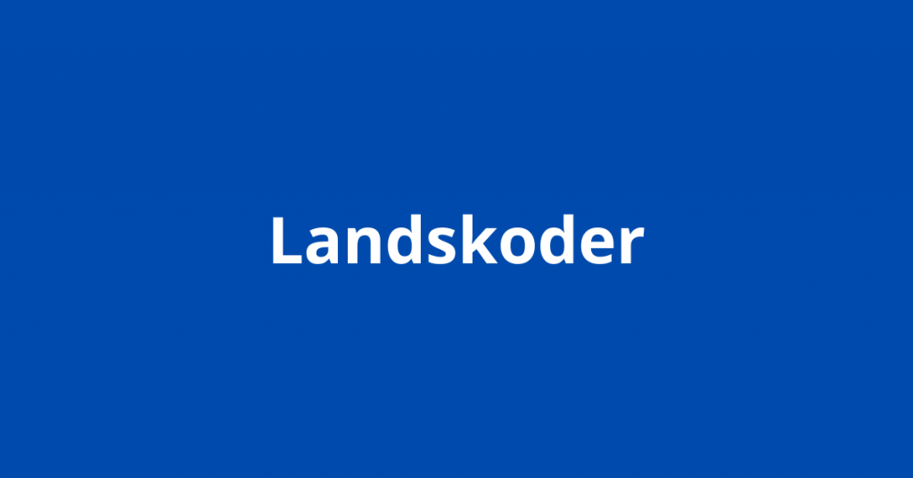 Landskoder - Bokstäver, ISO-kod, Motorfordon och Flygplan - Frukapten.se